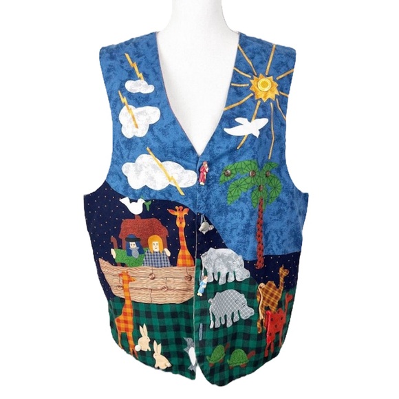 Jackets & Coats | Noahs Ark Vest Women Extra Large Button Up Bible ...